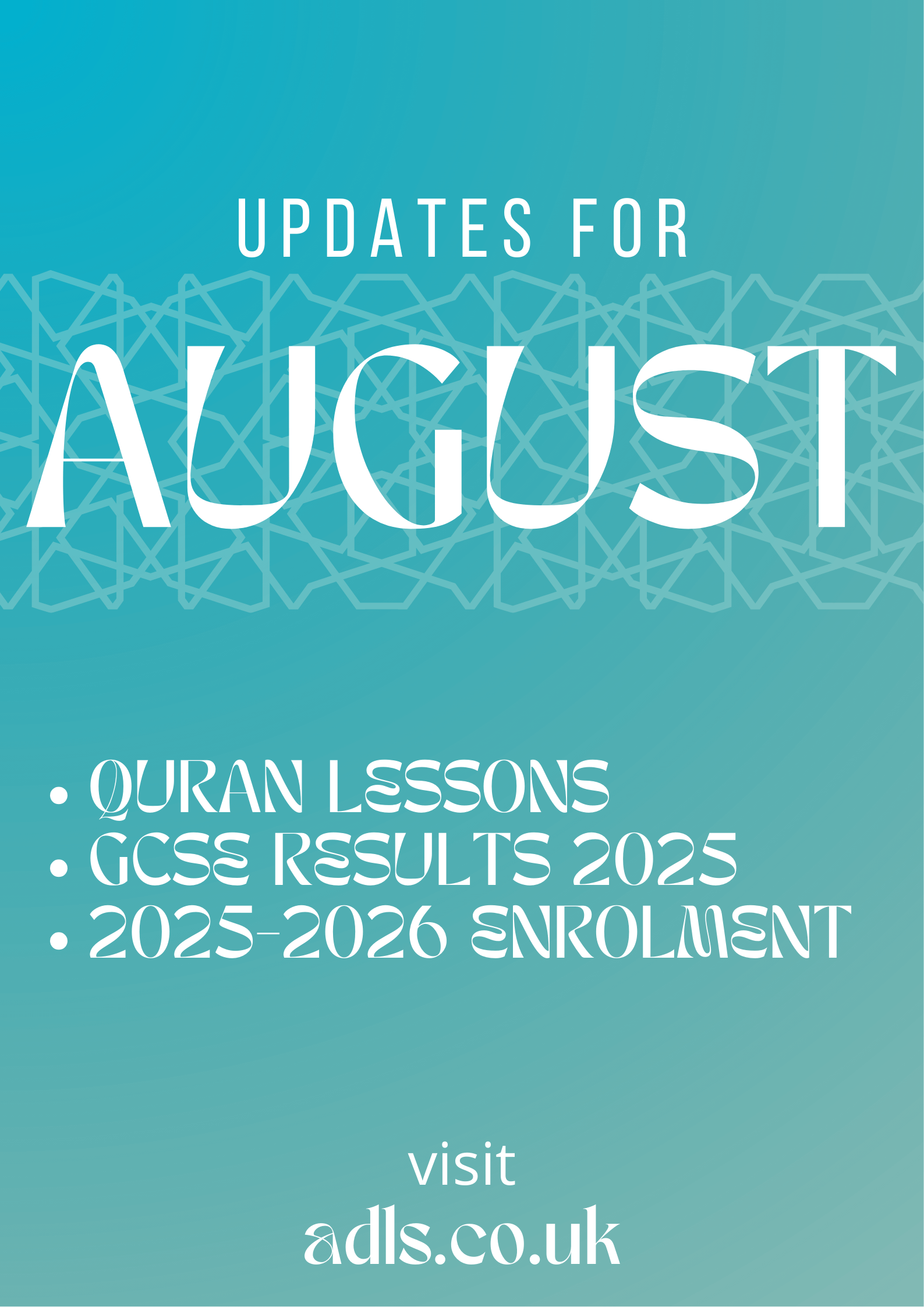 August Updates ADLS Arabic 2025 | Arabic GCSE and Quran